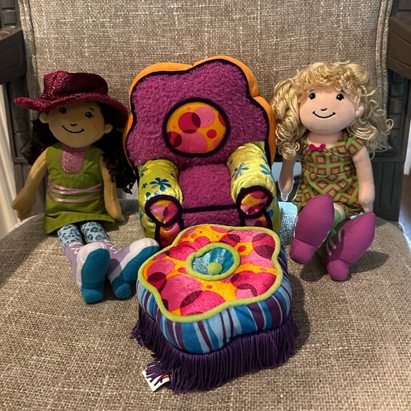 Groovy Girls | Toys | Vintage Groovy Girls Plush Chair Ottoman With ...